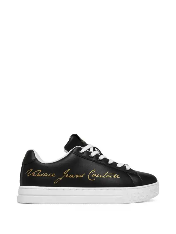 Versace Logo Lettering Sneakers - Black