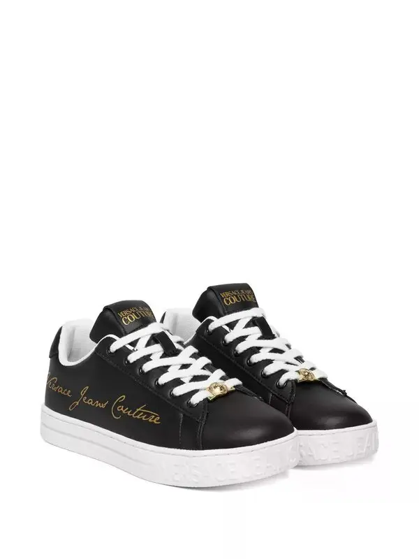 Versace Logo Lettering Sneakers - Black