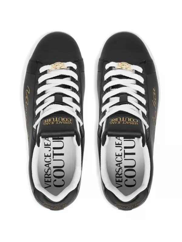 Versace Logo Lettering Sneakers - Black