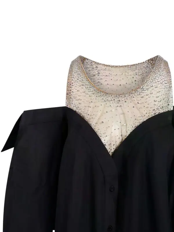 Giuseppe Di Morabito Crystal-embellished Off-shoulder Dress