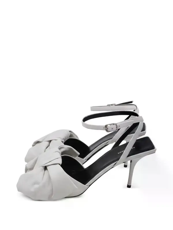 Balenciaga Square Knife Bow Ankle-strap Sandals - White