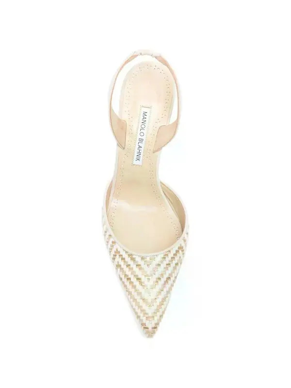 Manolo Blahnik Carolyne Slingback Pumps - Neutrals
