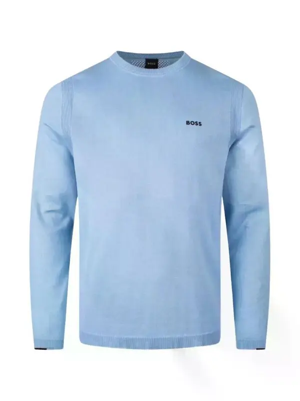 BOSS Ever X Ribbed Crew-neck Jumper - Blue