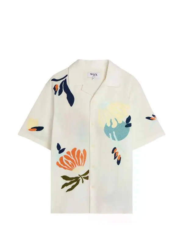 WAX LONDON Didcot Embroidered Shirt - Neutrals