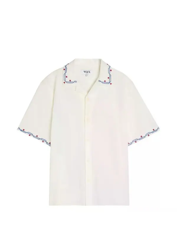 WAX LONDON Didcot Embroidered Shirt - Neutrals