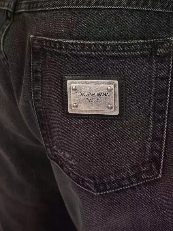 Dolce & Gabbana Logo-plaque Jeans - Black