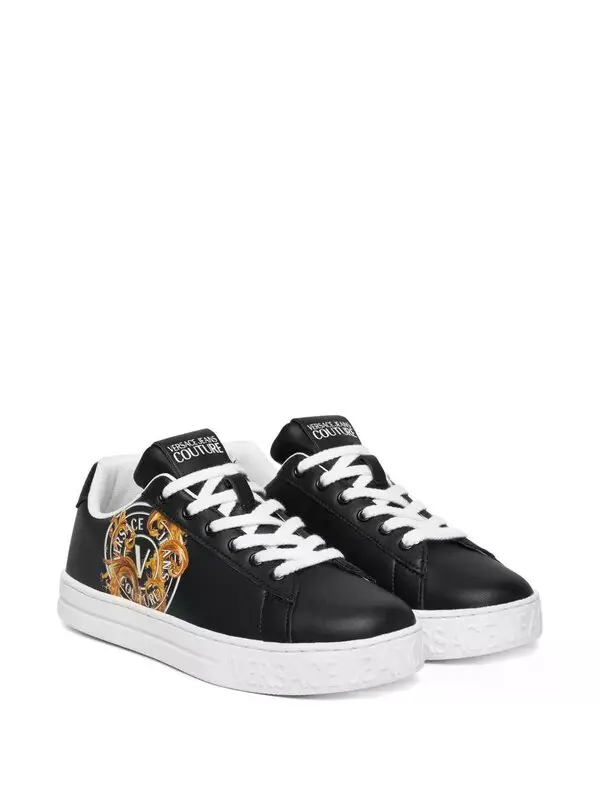 Versace Porcelain Barocco Court 88 Low-top Sneakers - Black