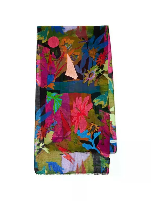 Paul Smith River Collage Floral Scarf - Pink