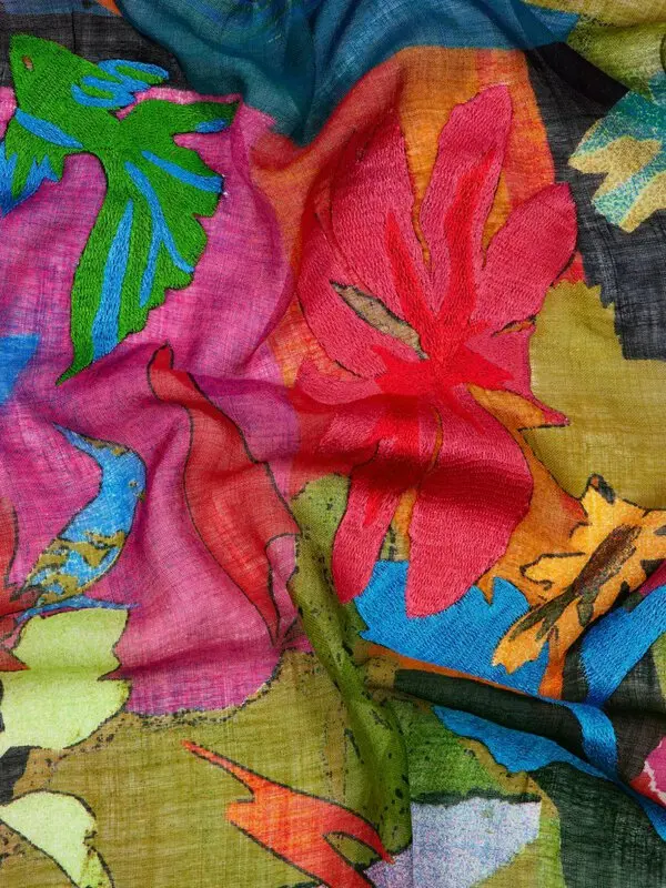 Paul Smith River Collage Floral Scarf - Pink