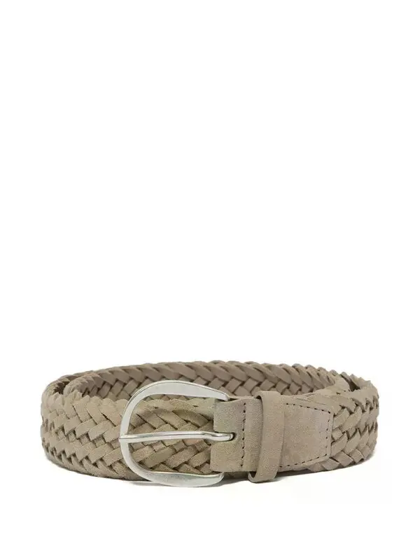 ORTIGNI Braided Leather Belt - Neutrals