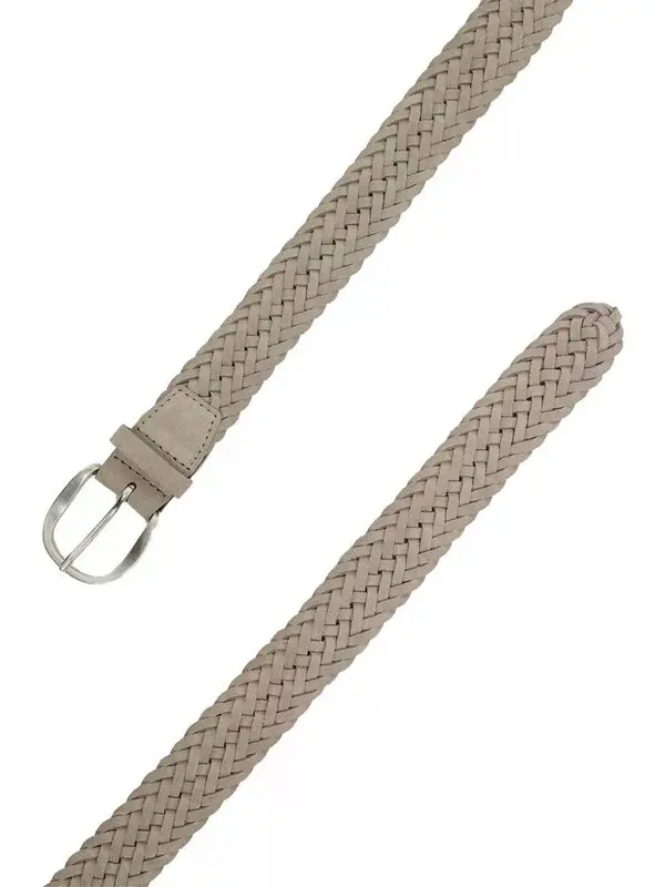 ORTIGNI Braided Leather Belt - Neutrals