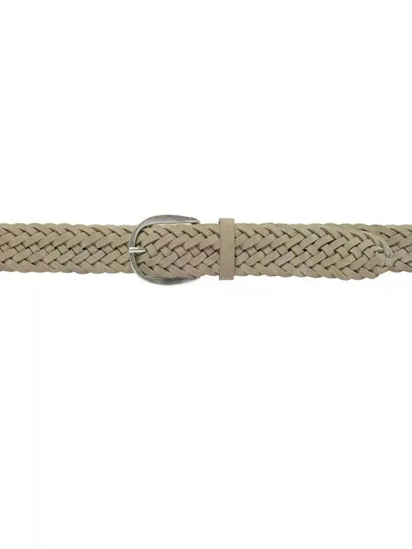 ORTIGNI Braided Leather Belt - Neutrals