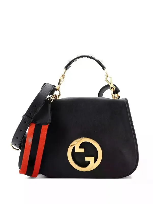 Gucci Web Blondie Flap Bag Leather Medium Shoulder Bag