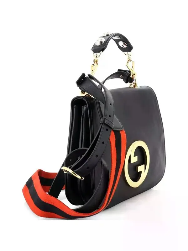 Gucci Web Blondie Flap Bag Leather Medium Shoulder Bag