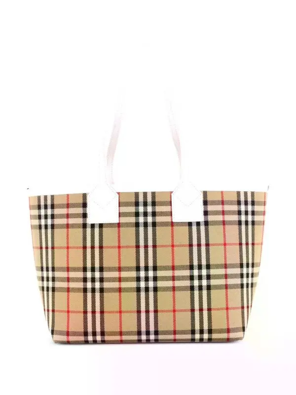 Burberry London Vintage Check Canvas Small Tote Bag - Brown