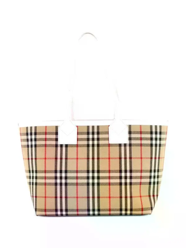 Burberry London Vintage Check Canvas Small Tote Bag - Brown