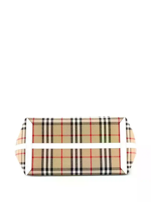 Burberry London Vintage Check Canvas Small Tote Bag - Brown