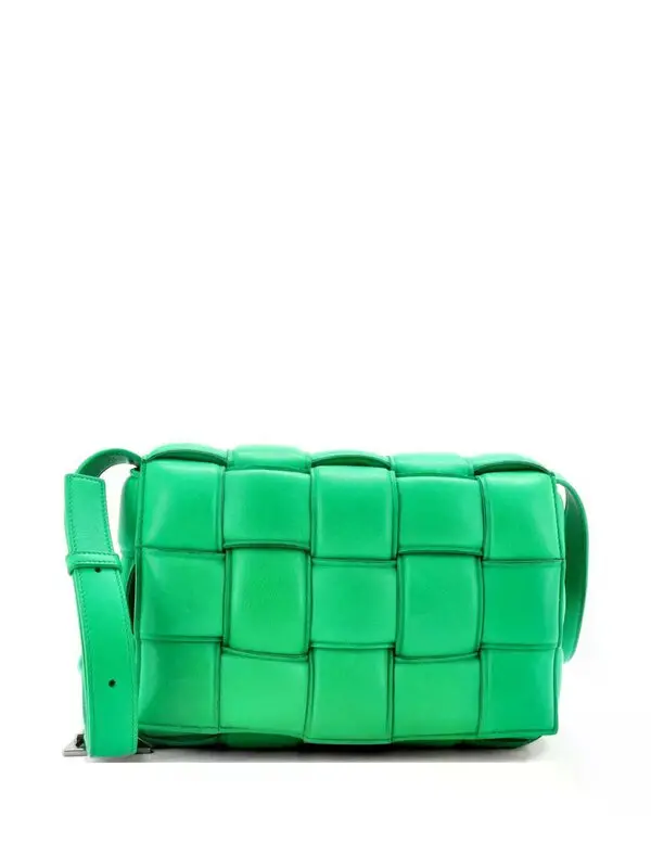 Bottega Veneta Cassette Padded Maxi Intrecciato Leather Crossbody Bag - Green