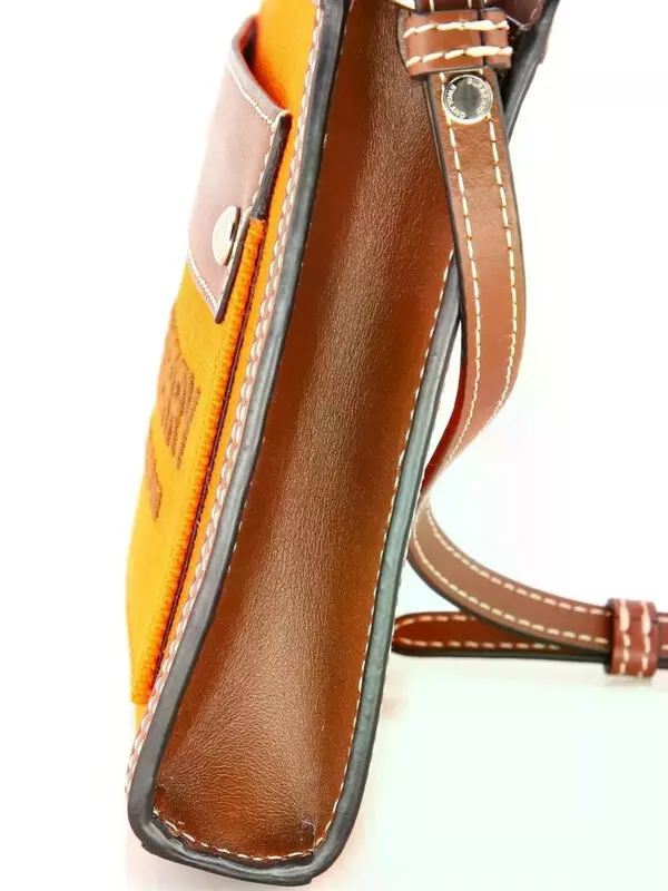Burberry Logo Pocket Canvas And Leather Micro Tote