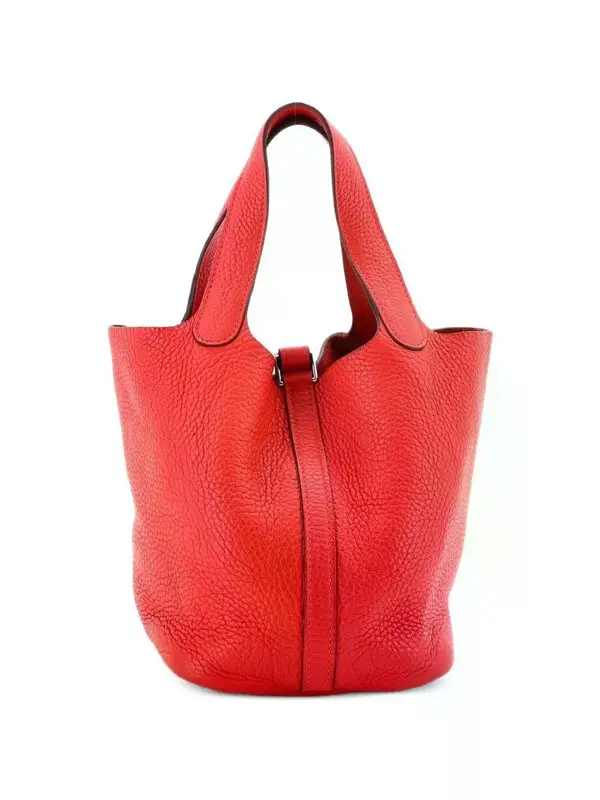 Hermès Picotin Lock Clemence Pm Bucket Bag - Red