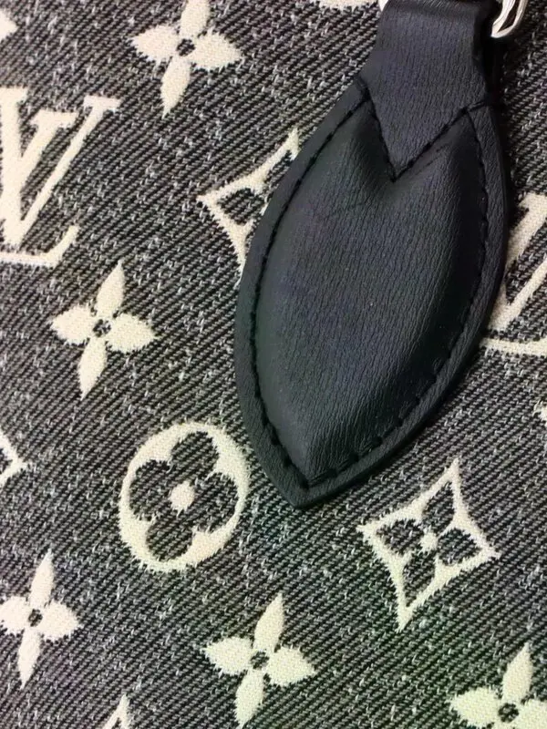 LOUIS VUITTON Onthego Mm Monogram Jacquard Denim Tote