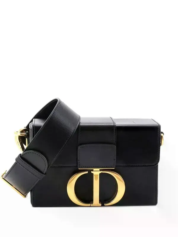 Dior 30 Montaigne Box Bag Leather Crossbody - Black