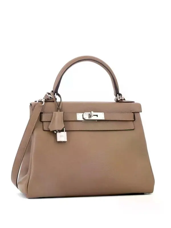 Hermès Kelly Handbag Evercolor With Palladium Hardware 28 Satchel - Brown