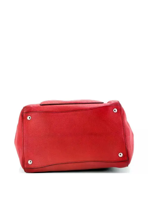 Prada Front Pocket Wing Convertible Vitello Daino Tote Bag - Red