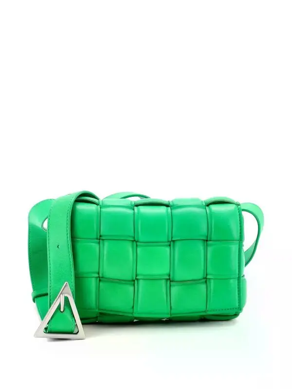 Bottega Veneta Cassette Padded Maxi Intrecciato Leather Crossbody Bag - Green