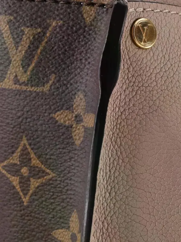LOUIS VUITTON On My Side Leather With Monogram Canvas Mm Tote Bag - Brown