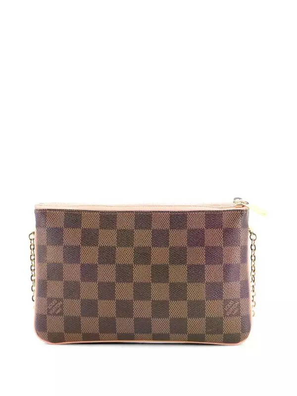 LOUIS VUITTON Damier Double Zip Pochette - Brown