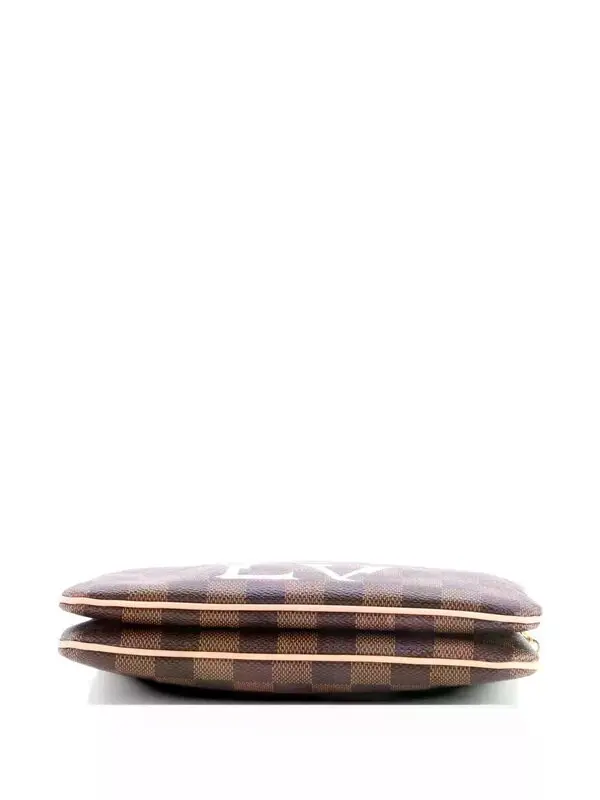 LOUIS VUITTON Damier Double Zip Pochette - Brown