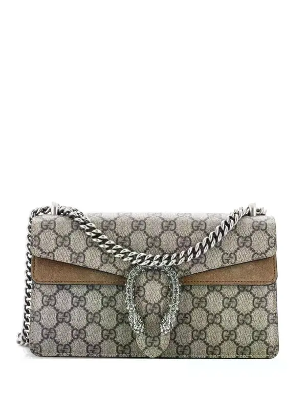 Gucci Dionysus Gg Coated Canvas Small Shoulder Bag With Crystal Embellished Metal - Brown