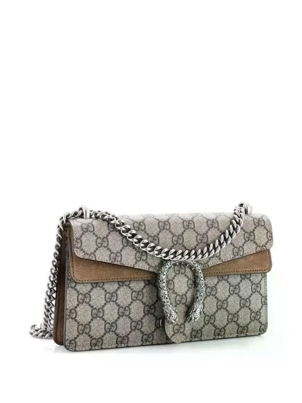 Gucci Dionysus Gg Coated Canvas Small Shoulder Bag With Crystal Embellished Metal - Brown