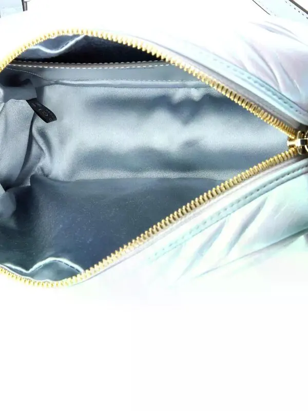 Gucci Gg Marmont Chevron Iridescent Leather Small Shoulder Bag - Blue