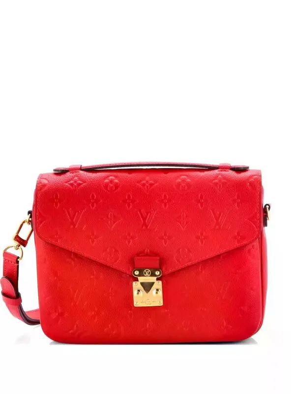 LOUIS VUITTON Pochette Metis Monogram Empreinte Leather Crossbody Bag - Red
