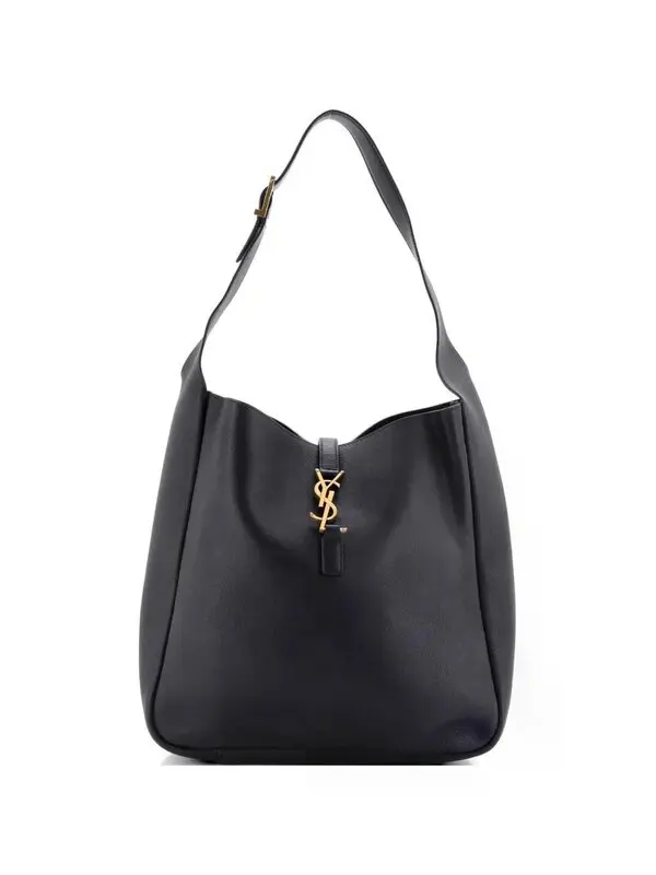 Saint Laurent Le 5 A 7 Supple Leather Large Hobo Bag - Black