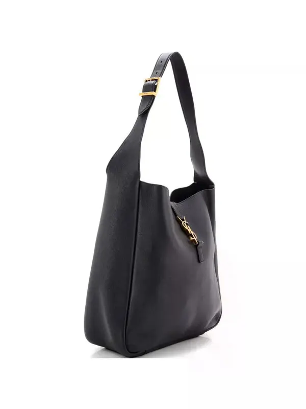 Saint Laurent Le 5 A 7 Supple Leather Large Hobo Bag - Black