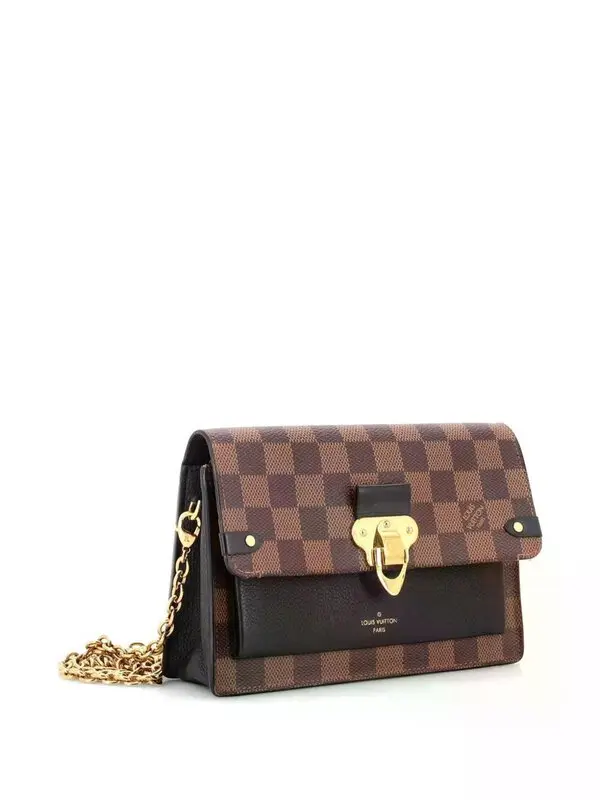 LOUIS VUITTON Vavin Chain Wallet Nm Damier With Leather Crossbody Bag - Brown
