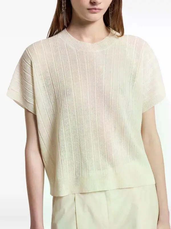 Peserico Ribbed Knit Top - Neutrals