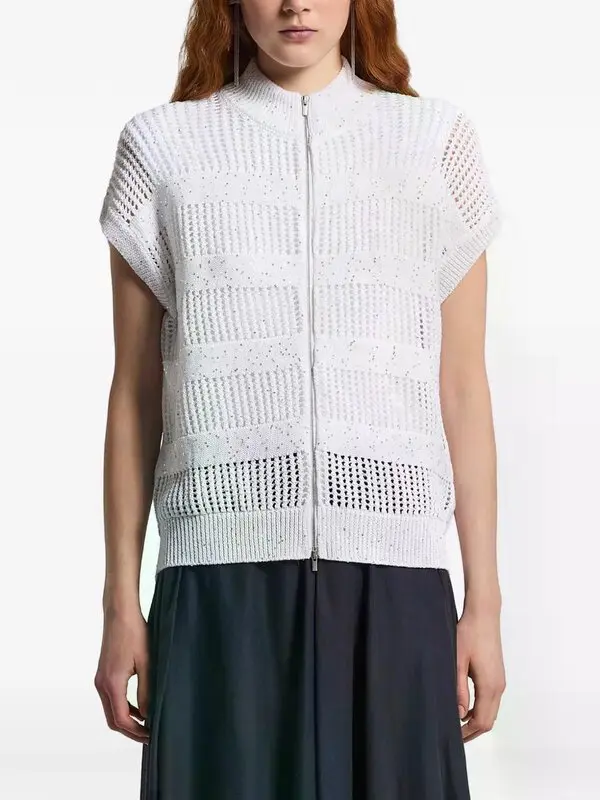 Peserico Open Knit Knitwear With Zip Fastening
