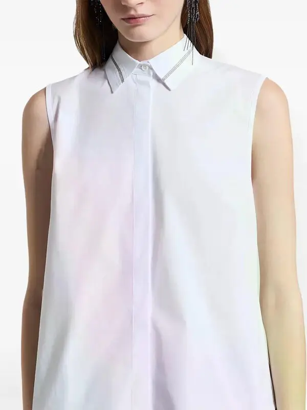 Peserico Embellished Collar Sleeveless Top