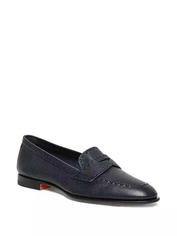 Santoni Round-toe Penny Loafers - Blue
