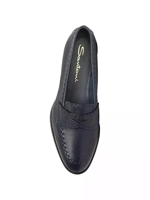Santoni Round-toe Penny Loafers - Blue