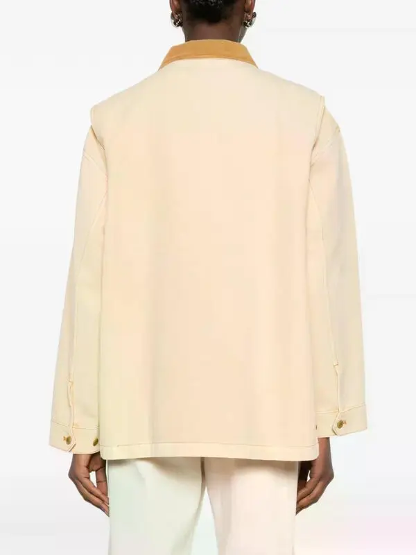 DÔEN Pascual Contrast-collar Coat - Yellow