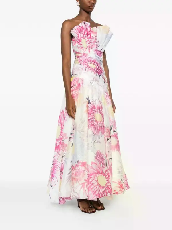 Aje Floral-print Maxi Dress - White