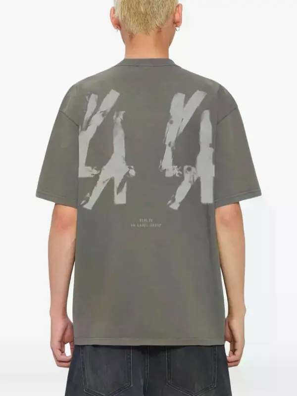 44 LABEL GROUP Logo-embroidered Cotton T-shirt - Grey