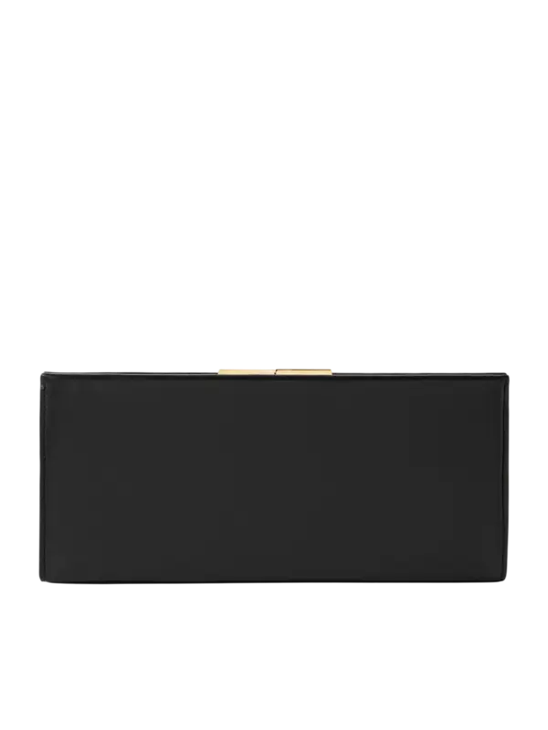 NILI LOTAN Anjelica Leather Clutch - Black