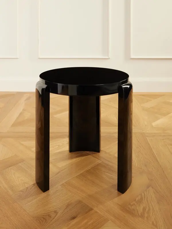 LOUISE ROE Spina Beechwood Stool - Black
