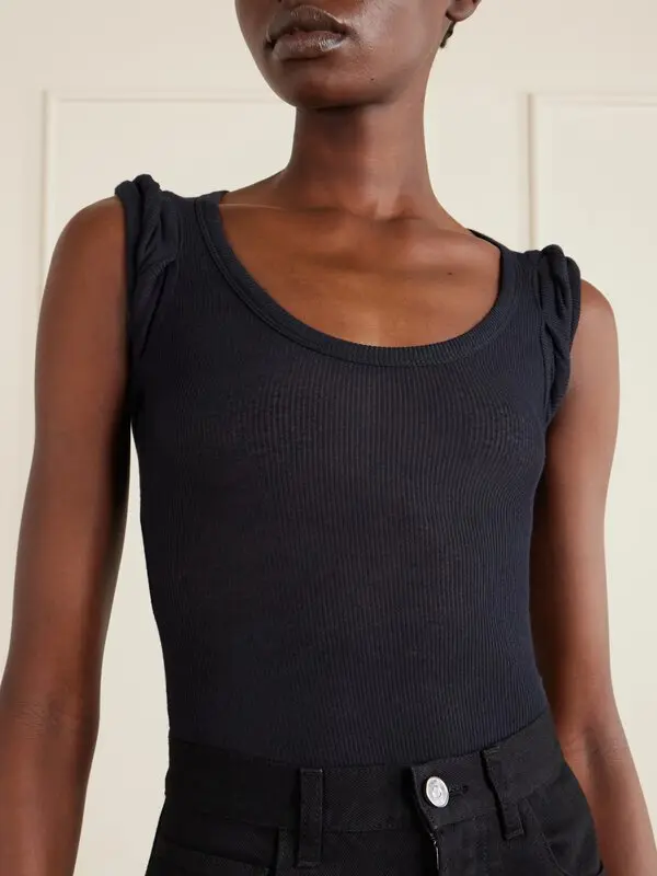 Alaïa Ribbed Modal-blend Jersey Bodysuit - Black